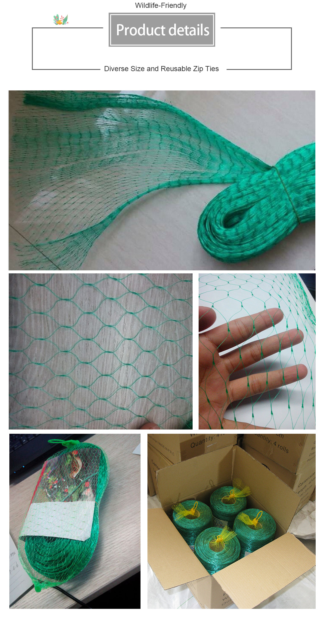 100% HDPE Agriculture Bird Protection NetManufacturer from China